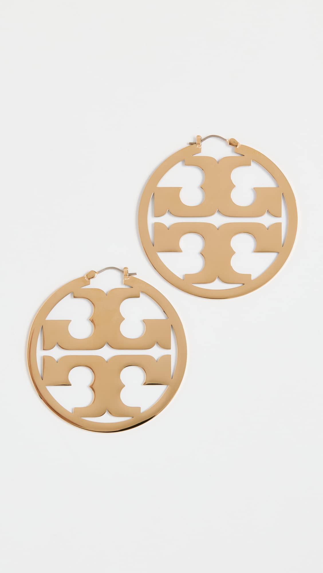 Tory Burch Women's Miller Hoop Earrings, Tory Silver/Tory Gold, One Size