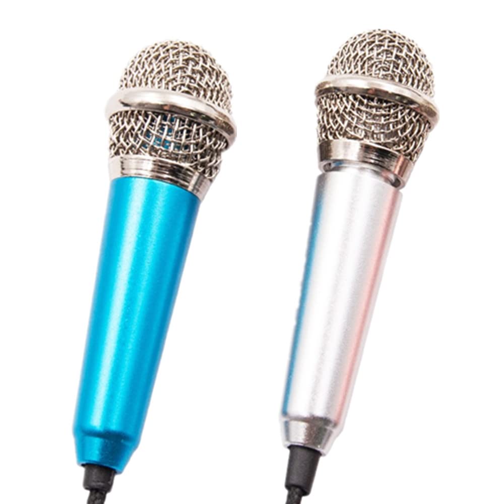 TBAKPU Mini Microphone,Singing Mic Equipment,Beautiful Vocal Quality,Mini Karaoke Microphone,3.5mm Audio Connector with 120 cm Cord,Suitable for Laptop, iPhone, Android Phone (2PACK)