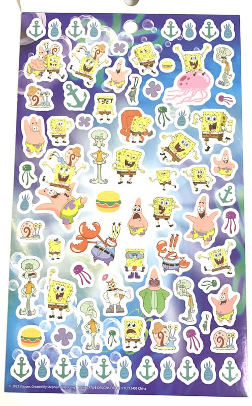 United Pacific Designs 712405SB: Sponge Bob 4 Sheet Sticker Pad, 200+ Stickers
