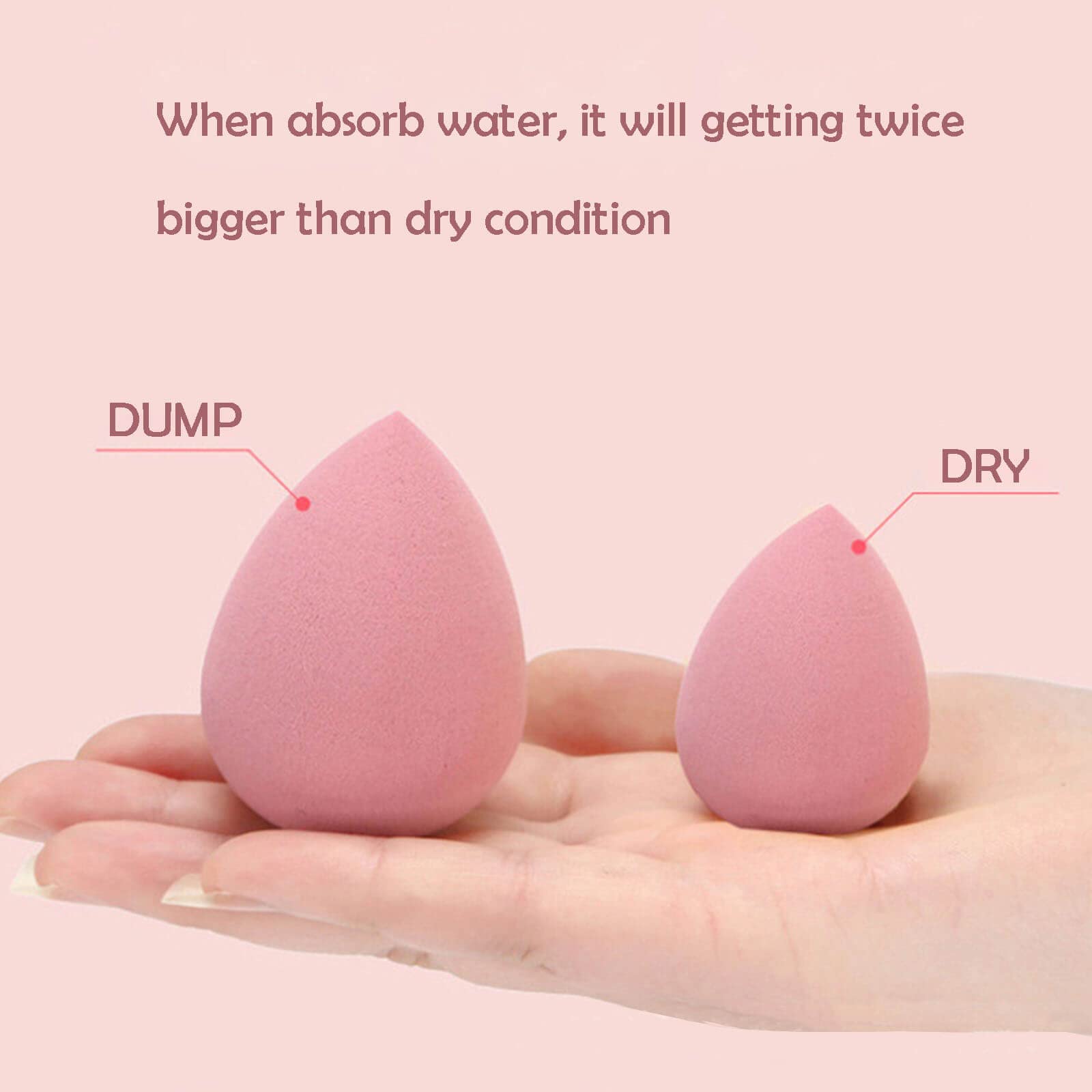 XMOSNZ Makeup Sponge Sets 3pcs Foundation Blending Sponge Pink Latex Free and Vegan Makeup Sponges with a Storage Case (3, Blue Purple)