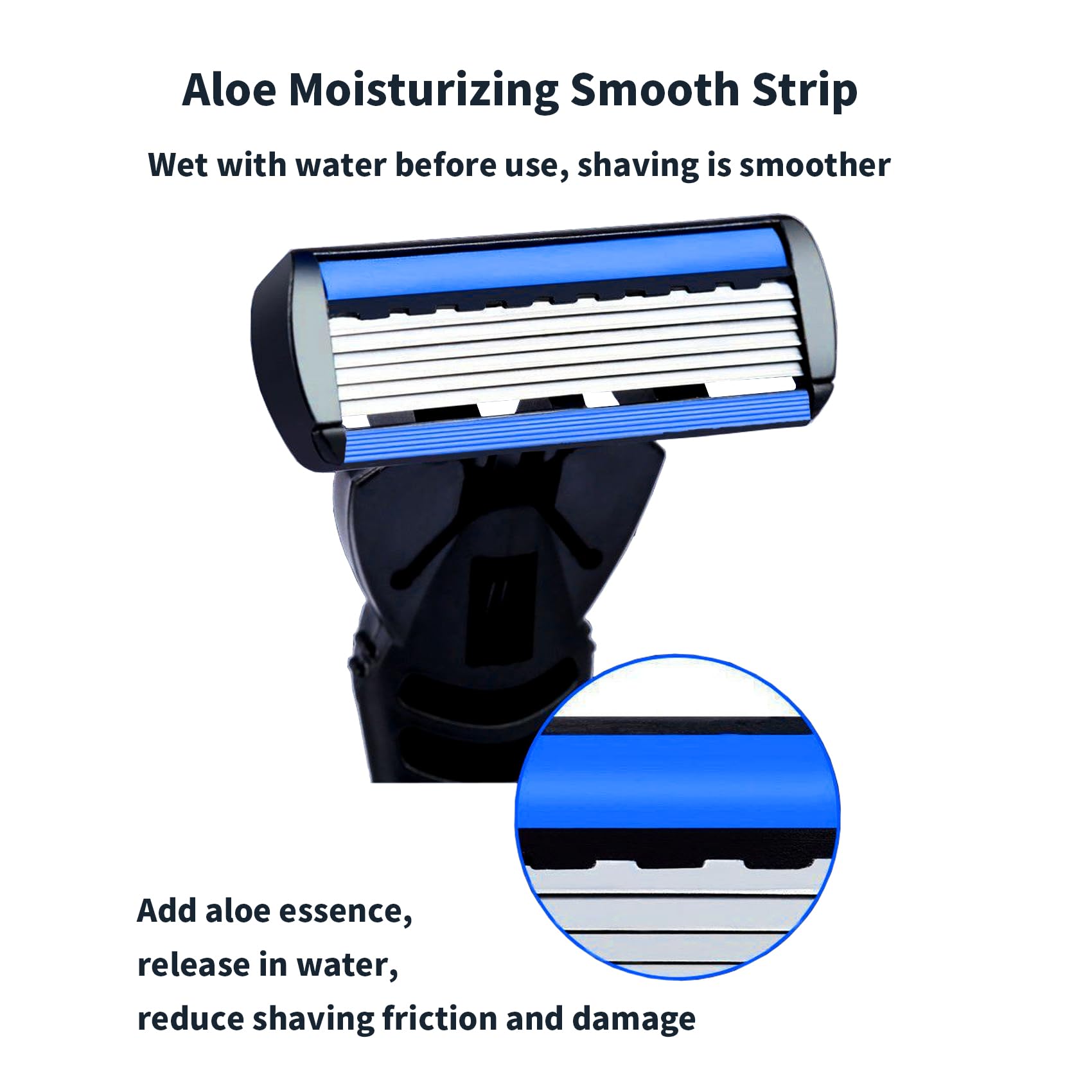 Mens Razor 6 Blade Refills,6 Blade Razor Cartridges with Lubricating Strip,Delivers a Clean, Close Shave,18 Count - blue