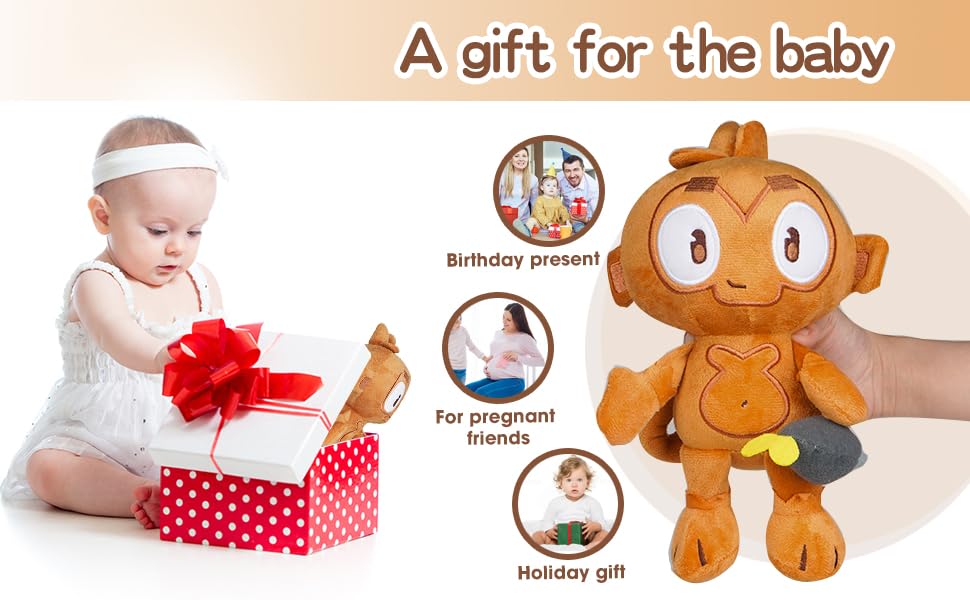 Wavelet Tail 11inch Monkey Plush Toy Stuffed Animal Makes a Great Gift for Kids and Game Fans