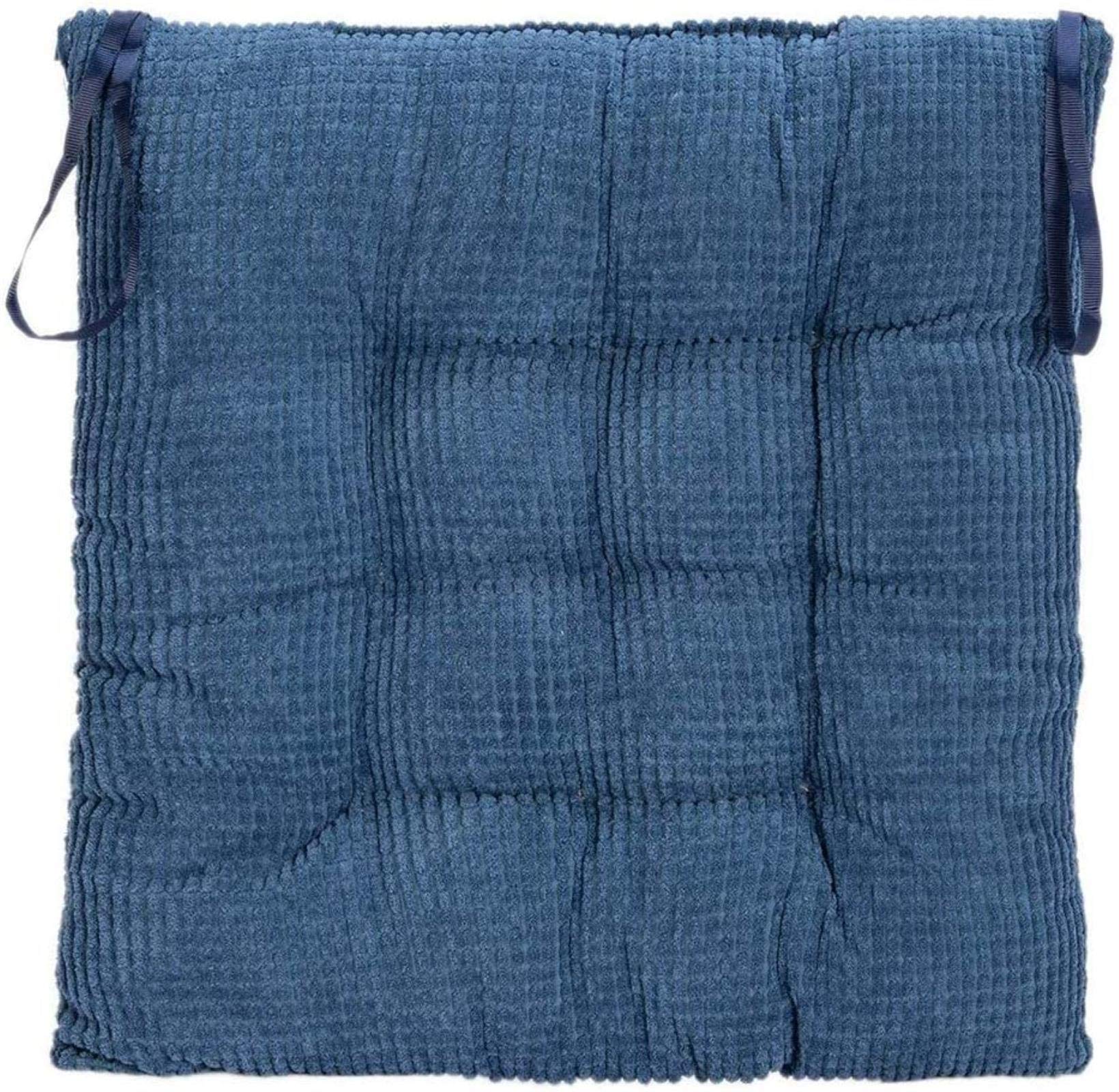 RGRE Chair Cushion with Ties for Dining Chairs Set of 4, 16” x 16”Outdoor Seat Cushions, Thickened Soft Corduroy Cotton Filled Wicker Chairs Pad for Kitchen Dining Chairs Patio Cushion