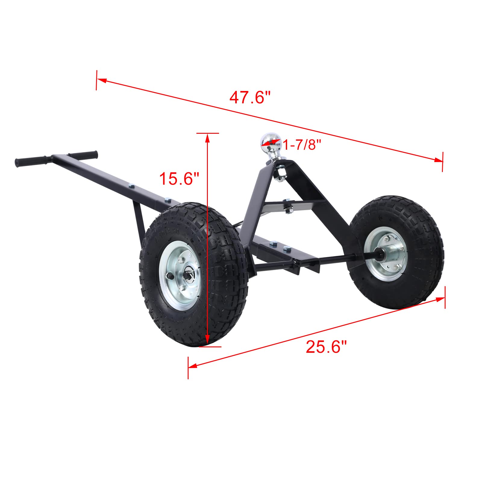 Miscoos Trailer Dolly with Pneumatic Tires - 600 Lb. Maximum Capacity,Black Color