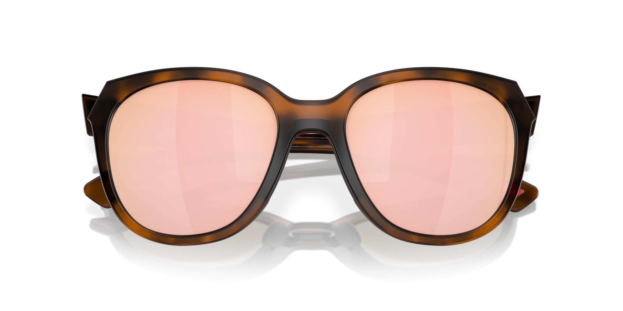 Oakley Women's OO9433 Low Key Round Sunglasses, Matte Brown Tortoise/Prizm Rose Gold Polarized, 54 mm