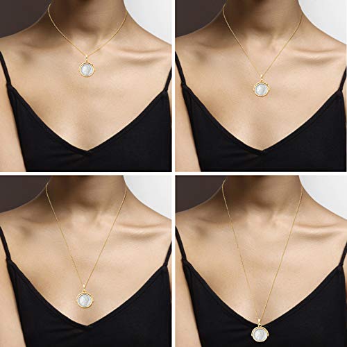 Miabella 18K Gold over Sterling Silver Italian Genuine Reversible Flip 100 Lira Coin Pendant with Adjustable Chain Necklace, Medallion Made in Italy