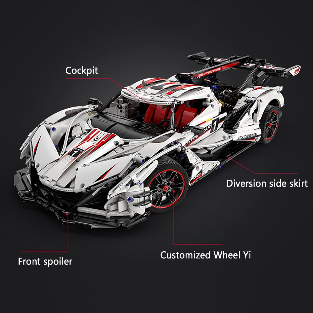 MISINI Apollo IE Super Car Building Kit,4449/pcs MOC Building Blocks for Adults and Teens,1:8 RC Model Sports Car Sets, C61053W Technology Bricks