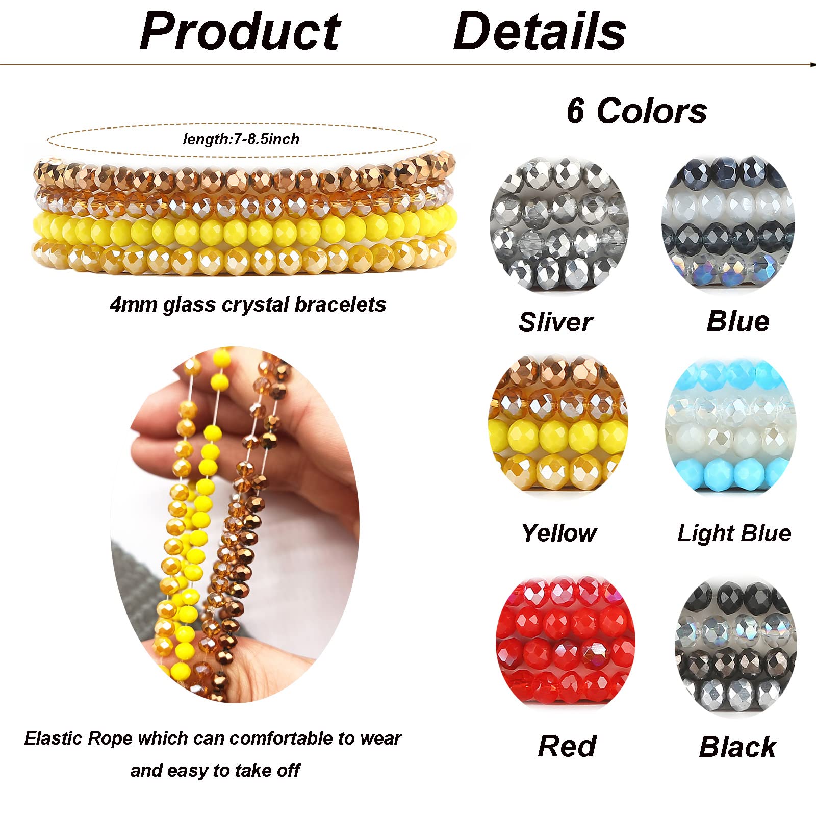 SONNYX 24 PCS Bohemian Multi-Layer Crystal Beaded Stacking Bracelet For Women Versatile Stretch Strand Statement Wrap Stackable Shiny Crystal Bead Bracelets Pack