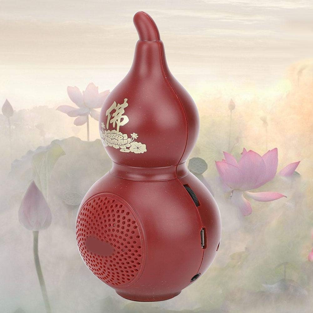 Prayer Machine, Exquisite 26 Songs Portable Gourd Shaped Buddha Music Player, Office Buddhist Temple for Home(red)