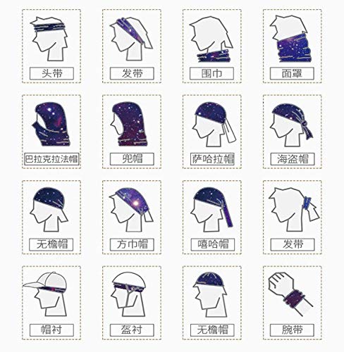 Outdoors Seamless Neck Gaiter, Headwrap, Balaclava, Helmet Liner Face Mask Star Sky Printted Bandanas for Dust (XK1)