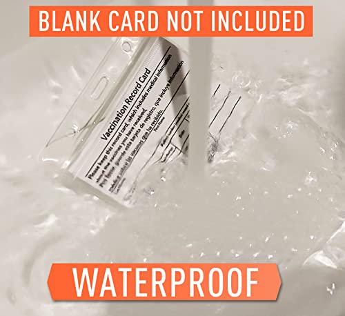 SUIXINFARO Waterproof Card Protector - 10 Pack Plastic ID Holder for Vaccination Clear Sleeves with Hole Slots Lanyards Vax Document Holders Resealable Zip, PVC 4.5''x3.1'', Transparent
