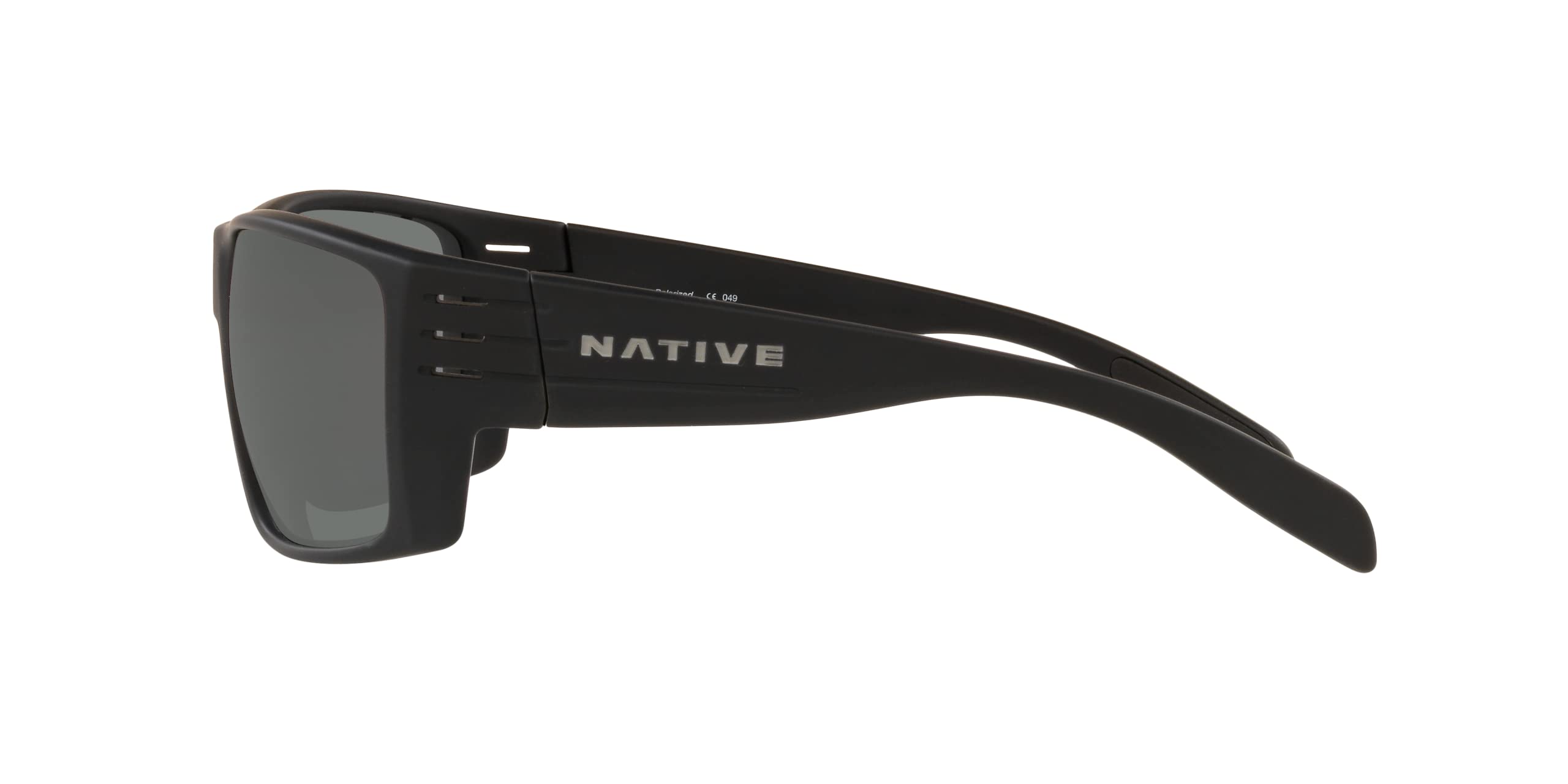 Native Man Sunglasses Matte Black Frame, Grey Lenses, 66MM