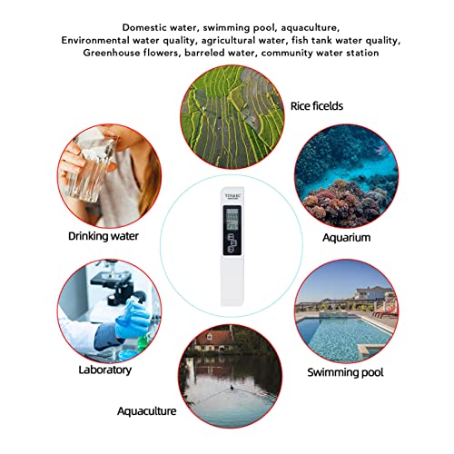 TDS Meter, HD Display, Digital Water Tester, Portable, Easier to Read, High Sensitivity for Aquaculture