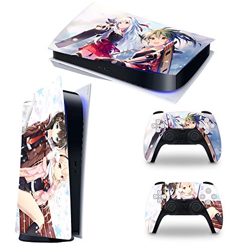 PlayStation 5 Skin Set – Kantai Collection Girl - HD Printing Vinyl Skin Cover Protective for PS5 Standard Edition Console and 2 PS5 Standard Edition Controller