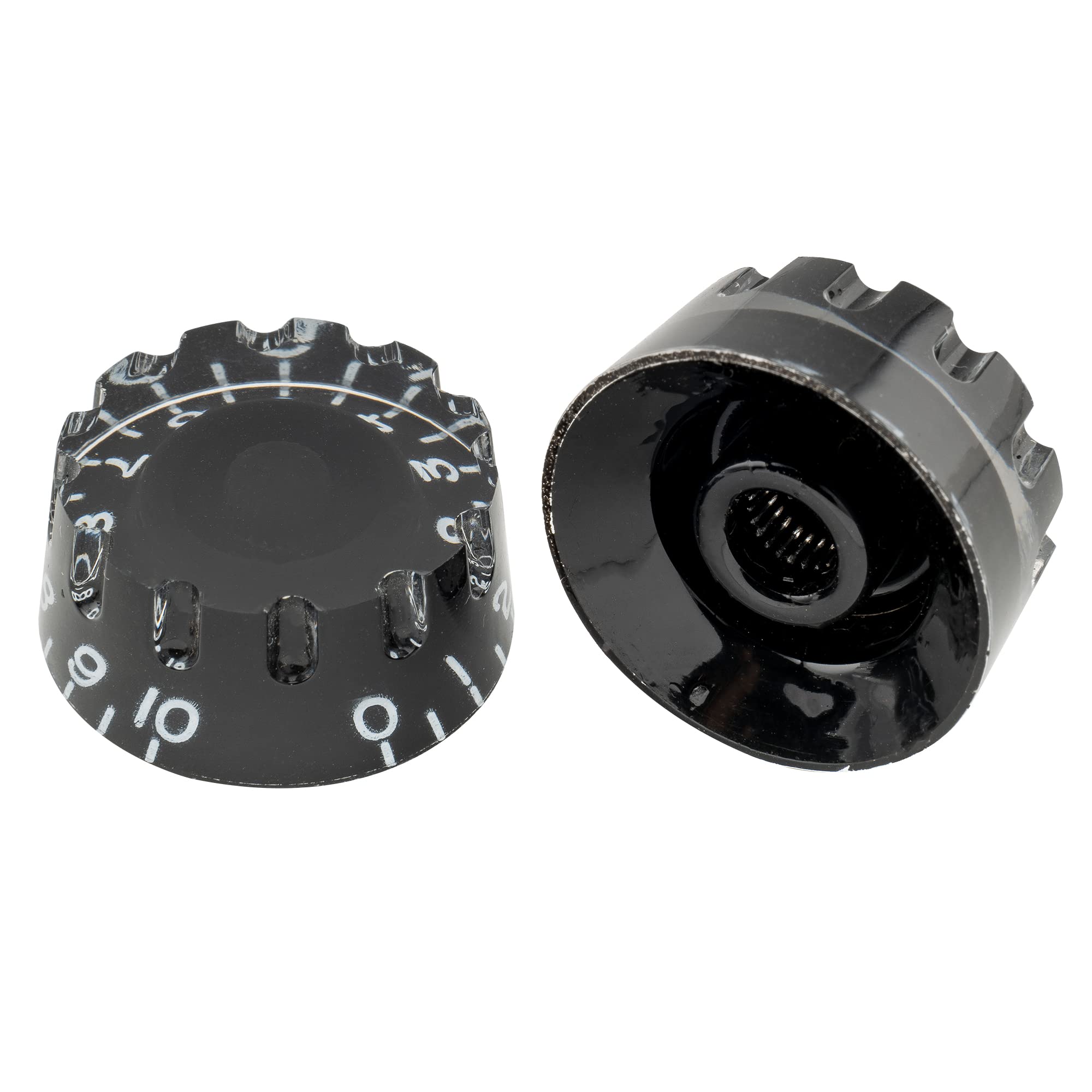 Musiclily Pro Inch Imperial LP Guitar Knurled Speed Knobs 24 Fine Splines Control Knobs for CTS Pots/USA Les Paul Style Electric Guitar, Black (Set of 4)