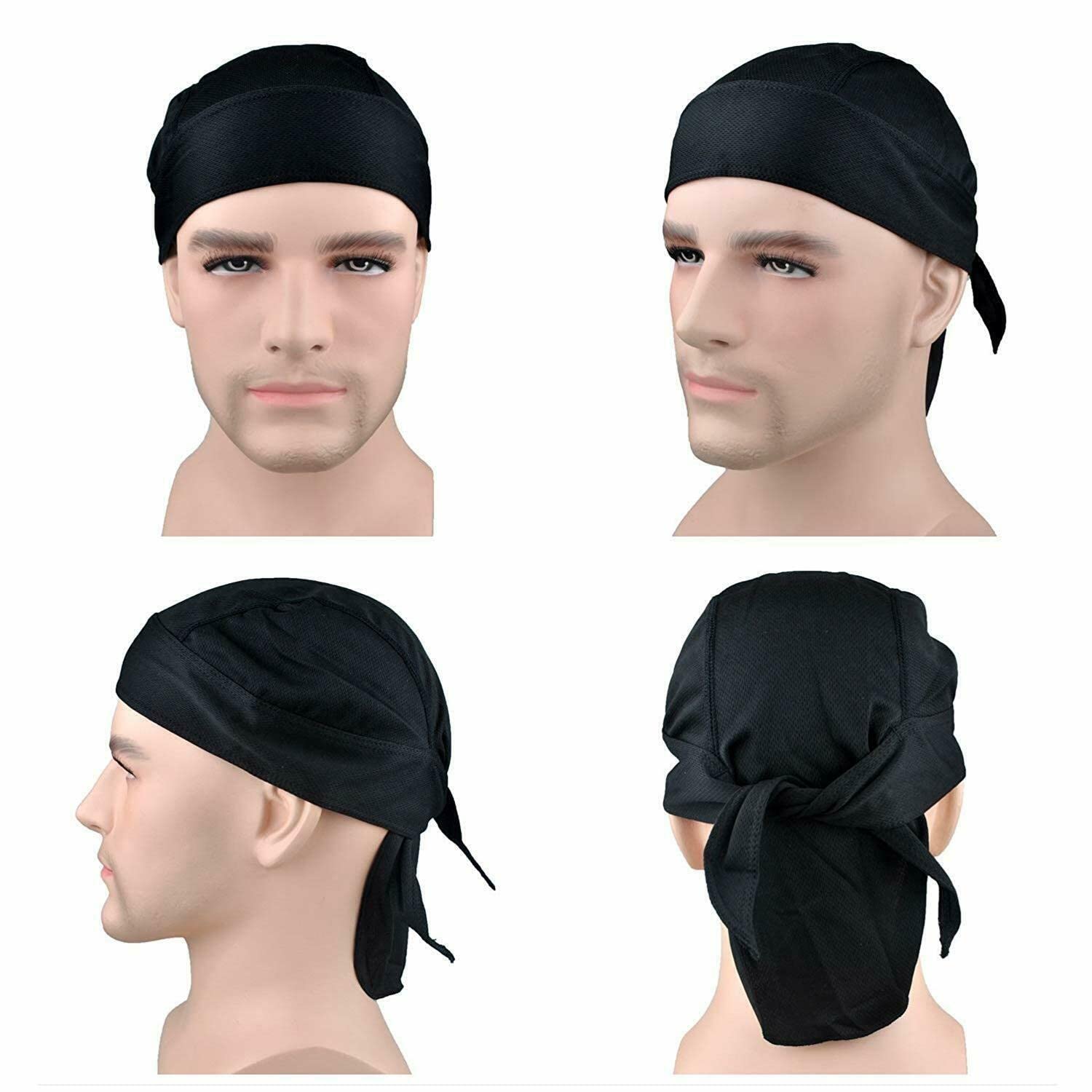 Summer Sweat Skull Cap/Do Dew Rag Helmet Liner Beanie Caps Hat Head Cover UV Protection Doo Rags for Women and Men (Dark Gray-1)