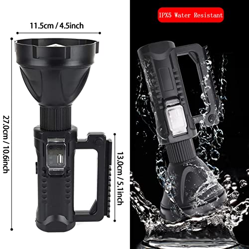 Rechargeable Spotlight Flashlights,LED Super Bright 90000 High Lumens Handheld Tactical Flashlight,4 Modes IPX5 Waterproof Large Searchlight for Camping,Fishing with USB Output and Foldable Tripod