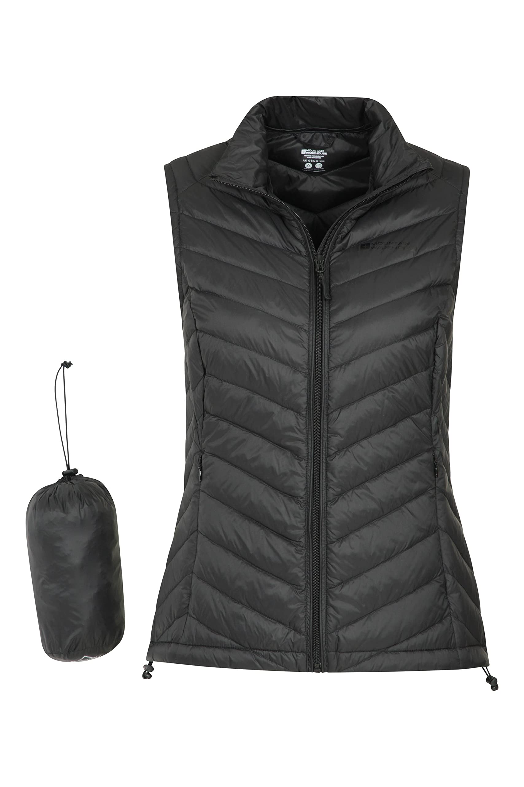 Mountain Warehouse Featherweight Womens Winter Down Gilet -Bodywarmer Black 8