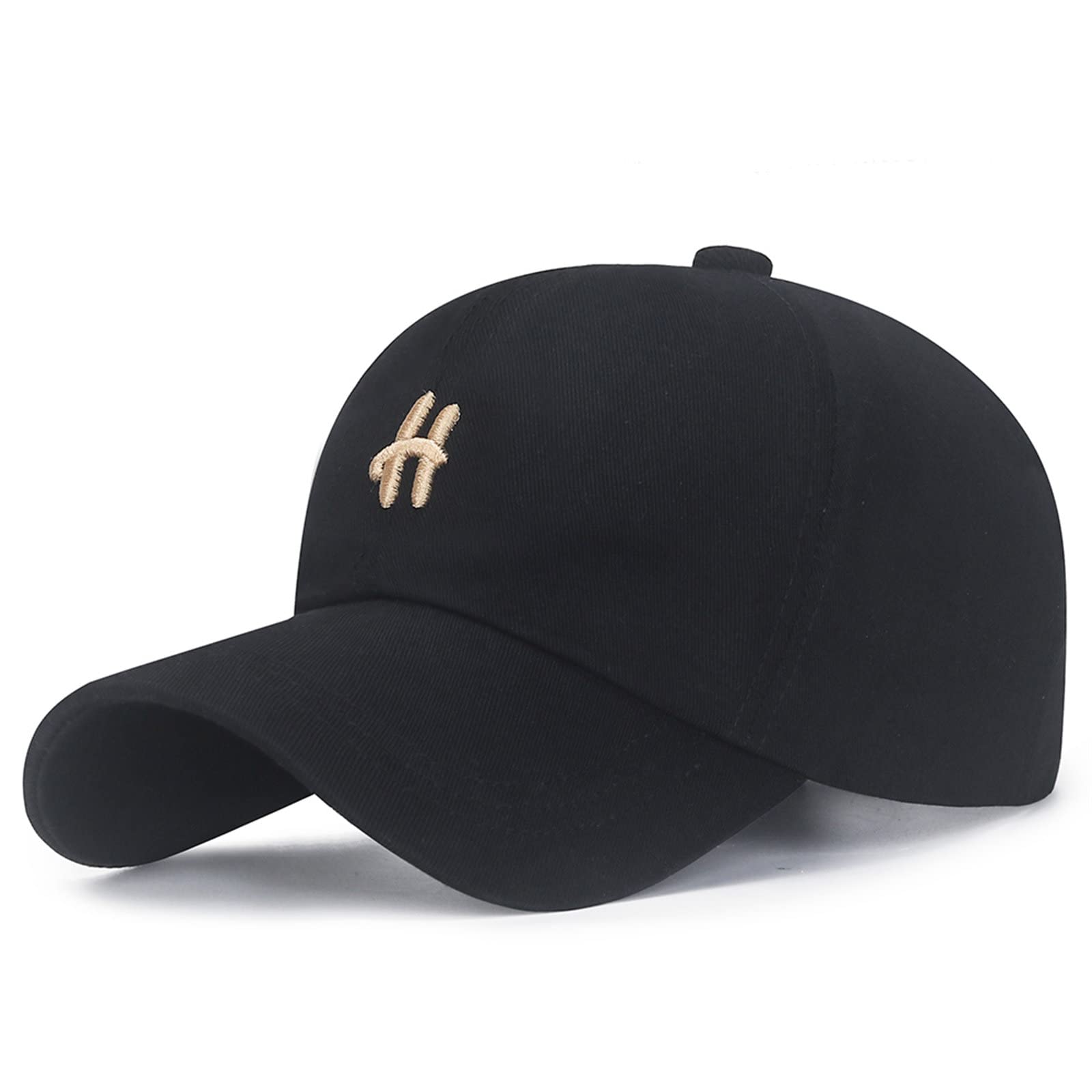 Sen-great Embroidered Letter Baseball Cap Classic Dad Hat Unisex Cotton Adjustable Plain Baseball Hat for Men Women Black, One Size