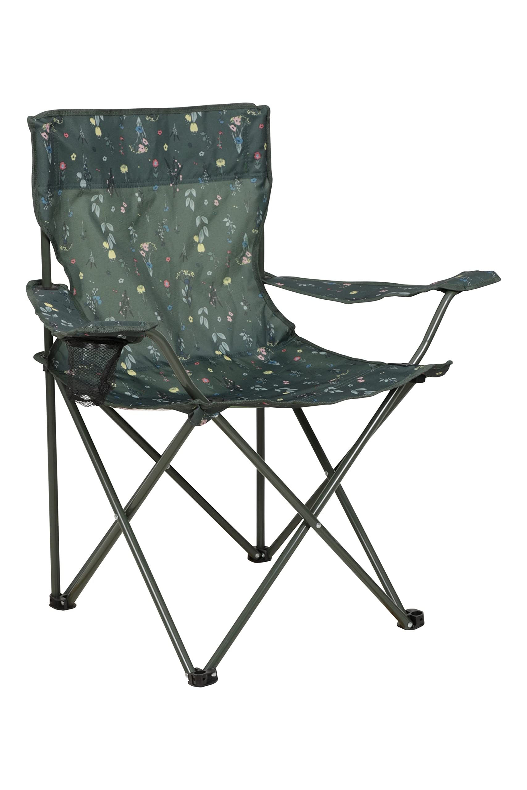 Mountain Warehouse Patterned Folding Chair - Cup Holder Camping Chair Khaki