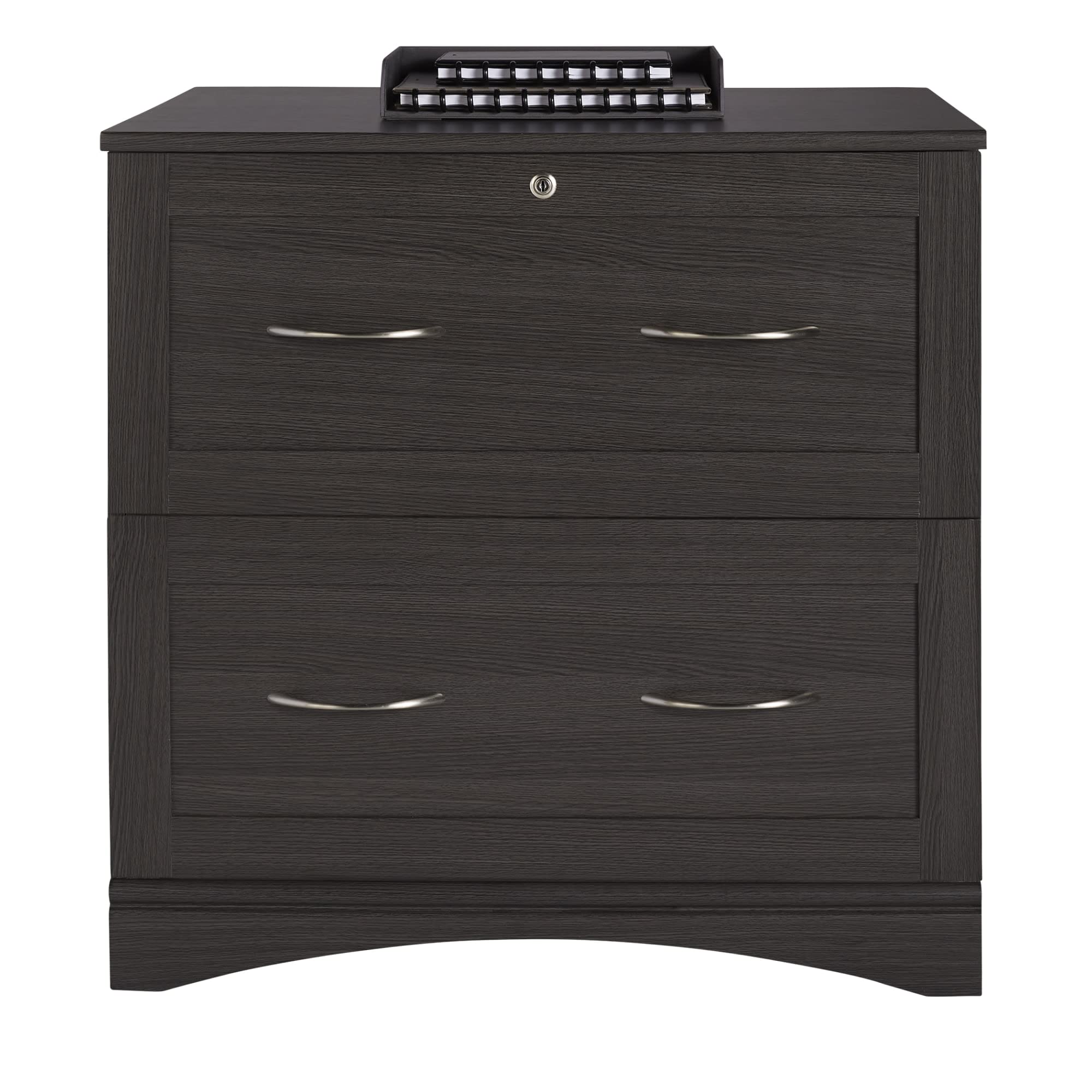 RealspaceĀ® Pelingo 30-1/2"W x 21-13/16"D Lateral 2-Drawer File Cabinet, Dark Gray