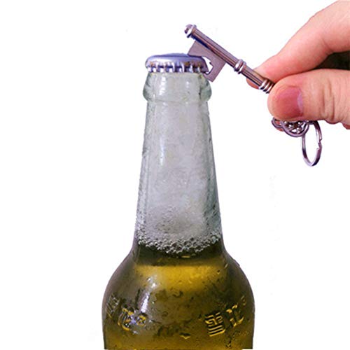 Toporchid Key Portable Bottle Opener Beer Bottle Can Opener Hangings Ring Keychain Tool(silver)