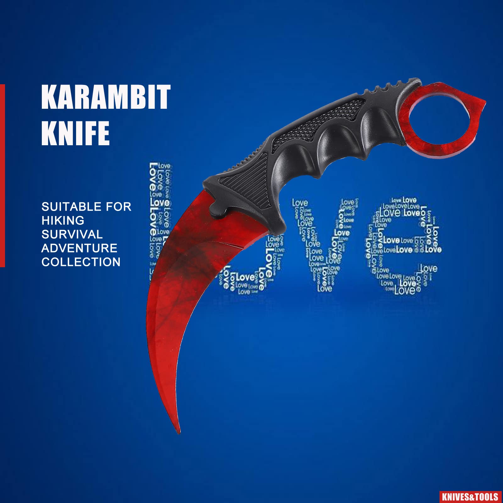 TOPOINT 2 Packs Karambit Knife Fixed Blade Knife with Sheath and Cord Karambit Knife for Hunting Camping, Field Survival,Collection (Fade Yellow&Red)