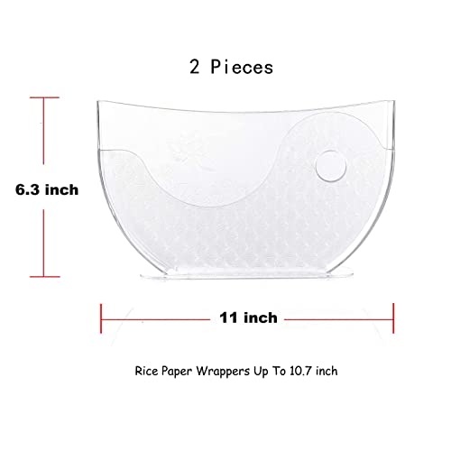 Rice Paper Water Bowl Dipper Spring Roll Water Bowl Rice Paper Holder Rice Bowl Rice Roll Shrimp Spring Vietnamese Rice Paper Holder Spring Roll Water Dipper Rice Wraps for Spring Rolls 2 Pack