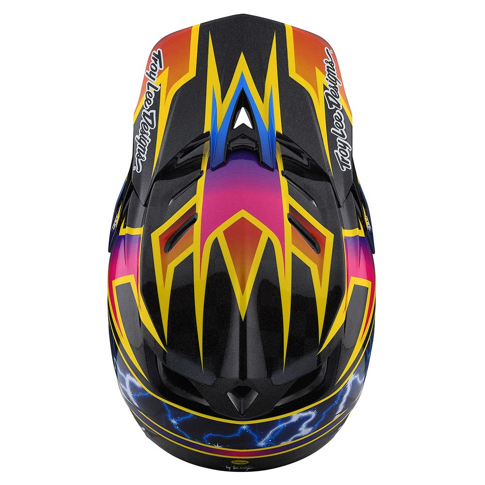 Troy Lee Designs D4 Carbon Full Face Bicycle Helmet for Max Ventilation Lightweight MIPS EPP EPS Racing Downhill DH BMX MTB - Adult Men Women - Lightning Black, X-Large