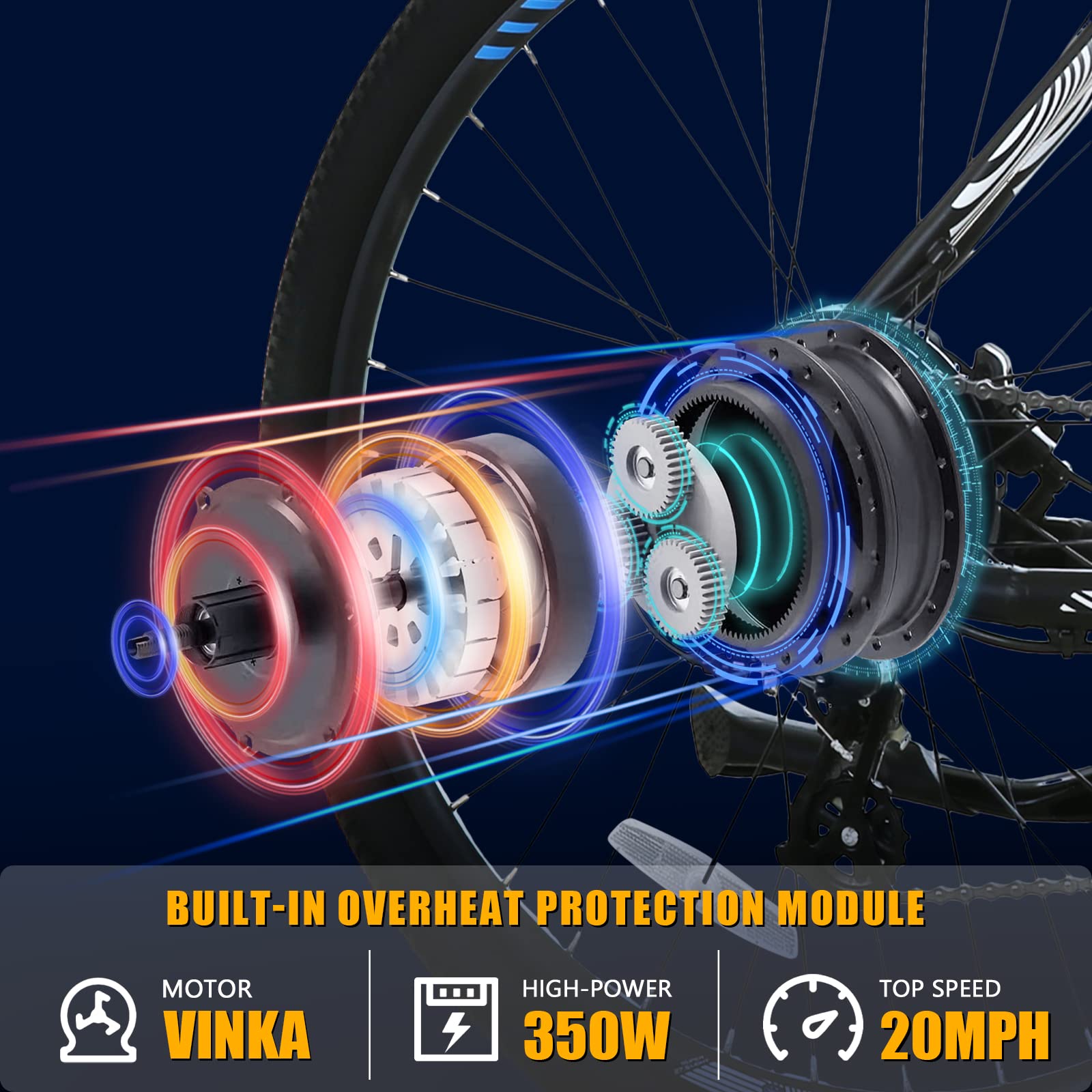 Totem Osprey Electric Bike for Adults, 27.5" Ebike 36V 14Ah Removable Integrated Lithium Battery, E-MTB with 24 Speed Gears, Suntour Hydraulic Lockout Fork