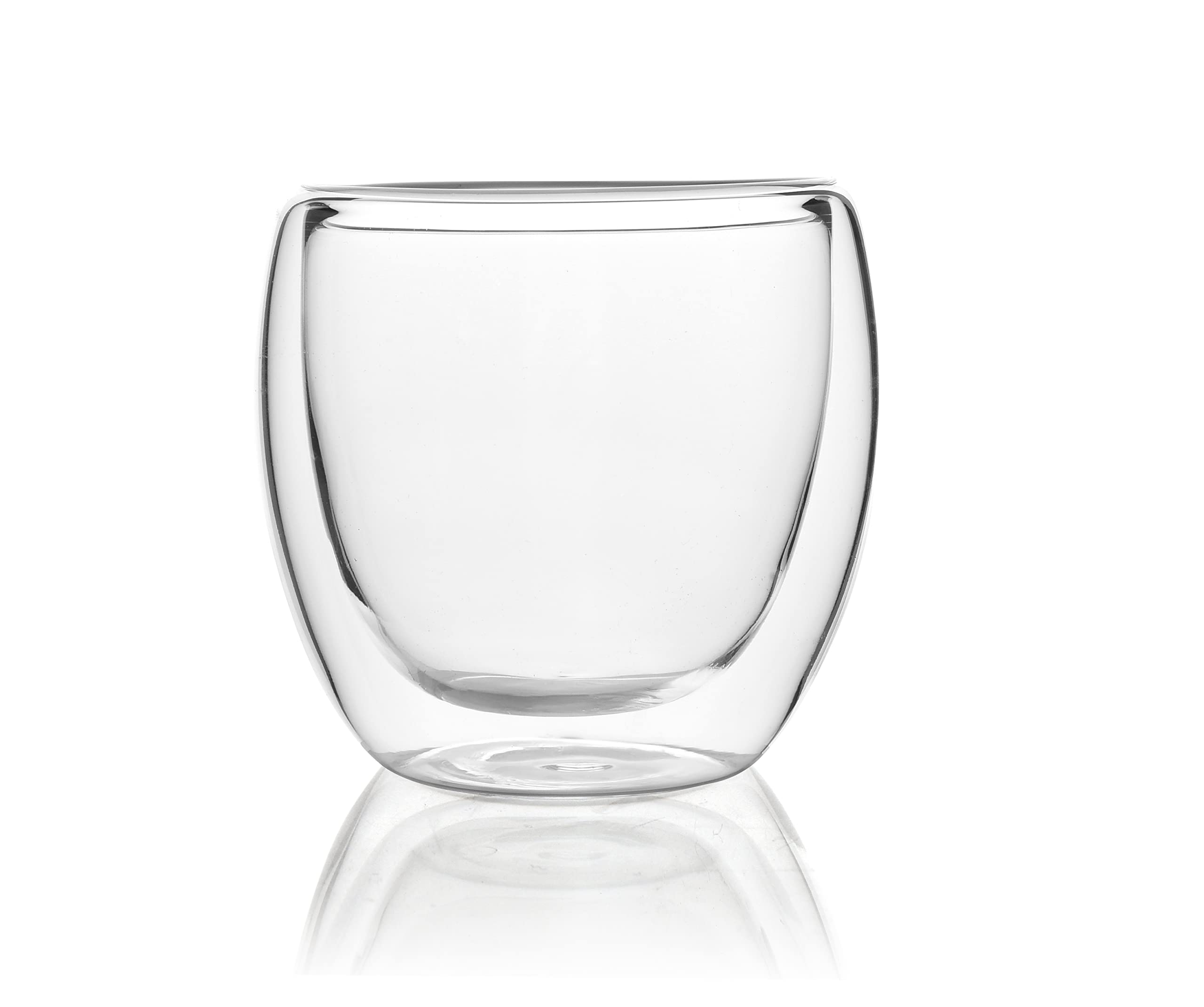 SAPHALTON Double Wall Glass Coffee Mugs without Handle, 2.5 oz /8.5 oz /11.8oz Tea Cups, Clear Glass Drinkware for Espresso,Cappuccino, Latte,Hot Beverages (2.5 OZ)