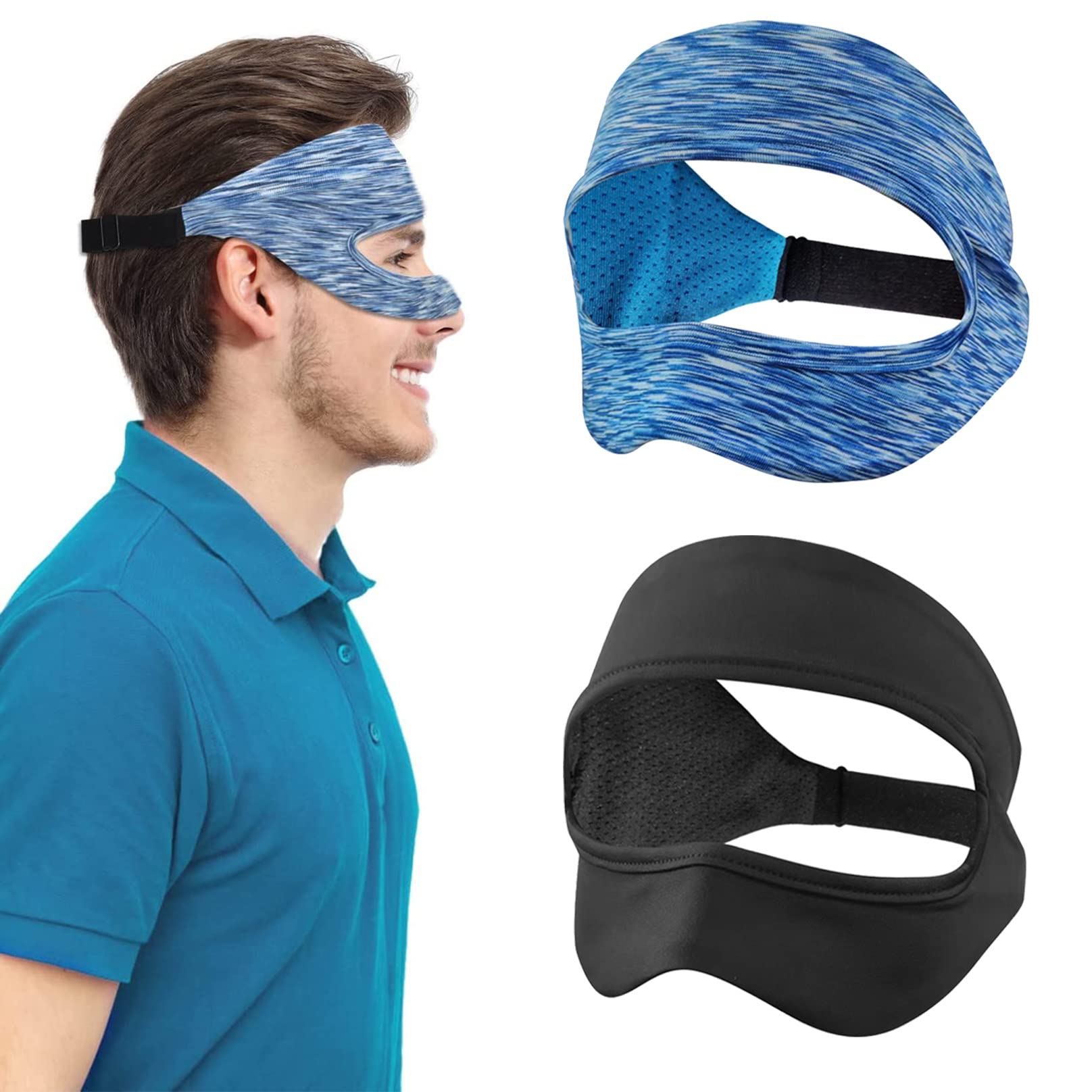 Vr Eye Mask Cover Adjustable Elastic Sweat Band Breathable Washable Facemask Cover VR Accessories for O-culus Quest 2/HTC Vive/ps/Samsung (Color : 2 PCS-A)
