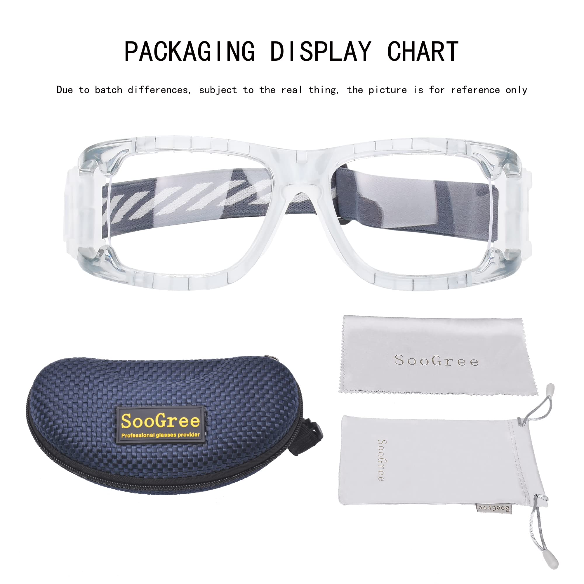 SooGree Sports Goggles Glasses Men Racquetball Basketball Football Eyewear Protective Glasses Shock Collision Lens Replaceable
