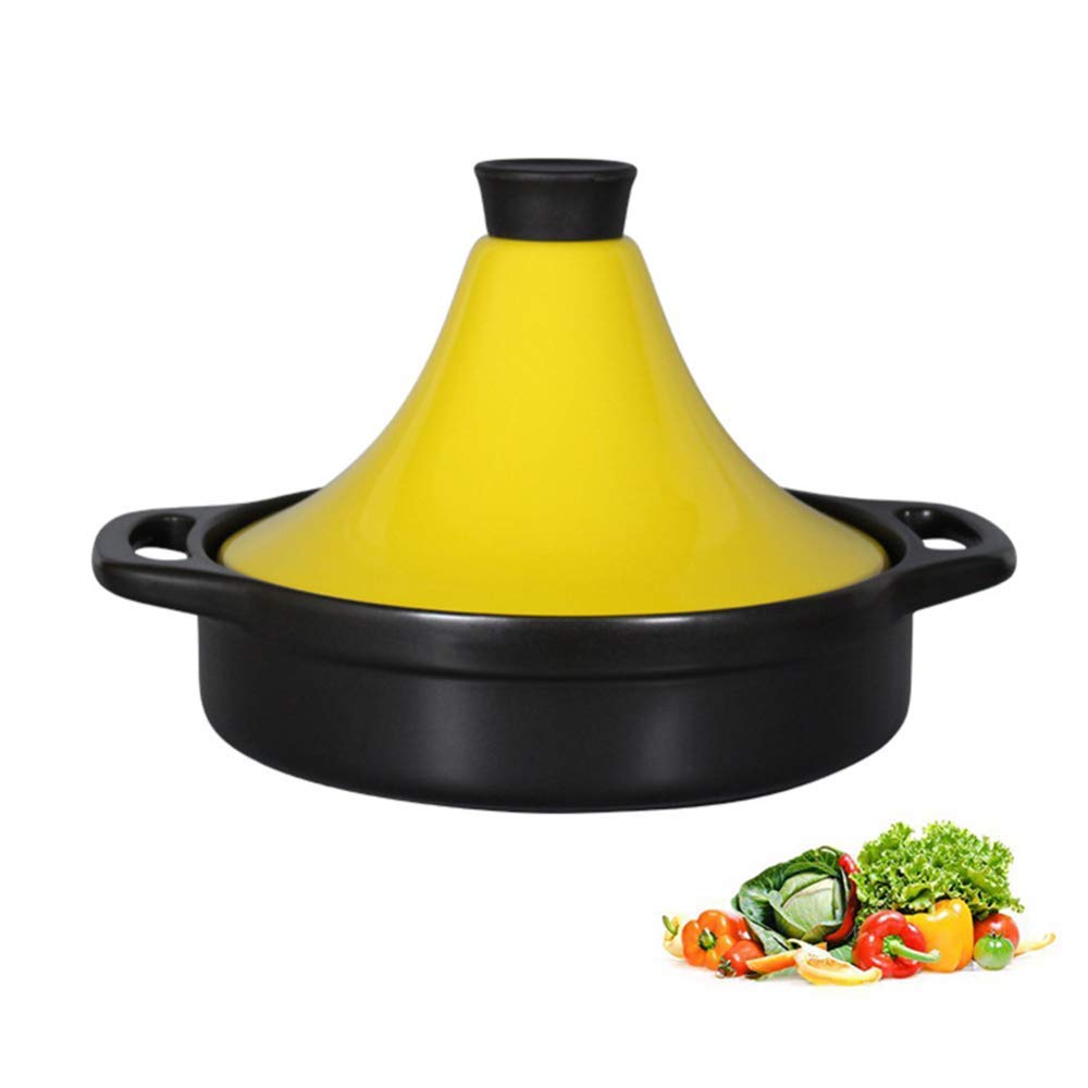 Tagine Cooking Pot, Braiser Pan with Ceramic, 1.2L/1.8L, Tagine Cooking Pot Home Soup Pot Slow Cooker, Multipurpose Use for Home Kitchen or Restaurant Ceramic / 1.8L