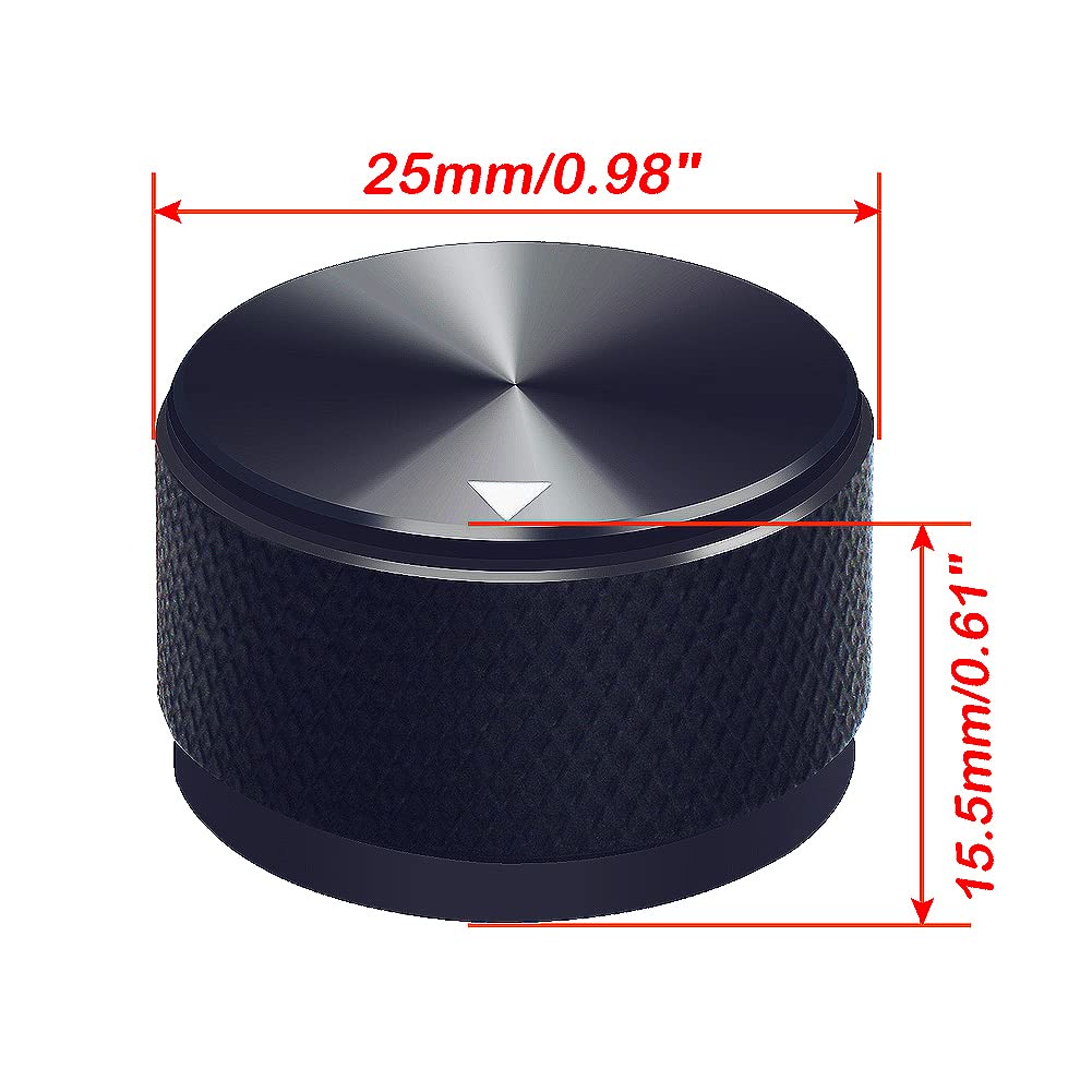 mxuteuk 4pcs Black Guitar Knobs Aluminum Alloy Potentiometer Control knurled Knob Volume Audio Electric Guitar Bass Screw Type 25 x 15.5mm (d*h) KNOB-03-25BK