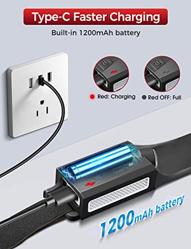 Rechargeable Headlamp【2 Pack】, Rechargeable Head Lamp LED Super Bright HeadLamps for Adults 230° Wide Beam Camping Head Light for Head USB Charging for Camping Accessories, Hardhat Light, Repairing