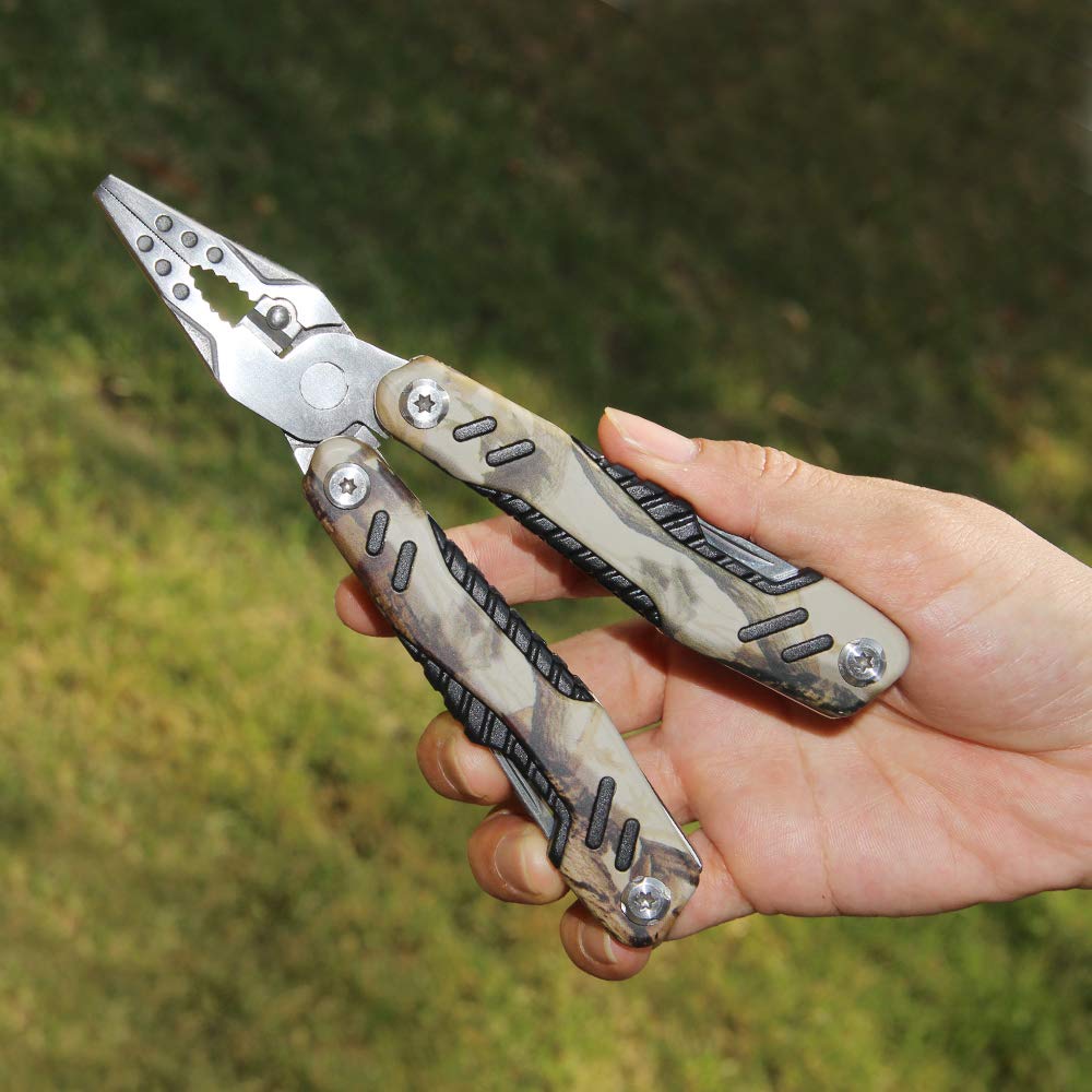 Poeland Multitool Pliers, 14 in 1 Multi tool with Safety Locking, Portable Pocket Knife for Outdoors, Survival, Camping, Fishing, Hunting, Hiking