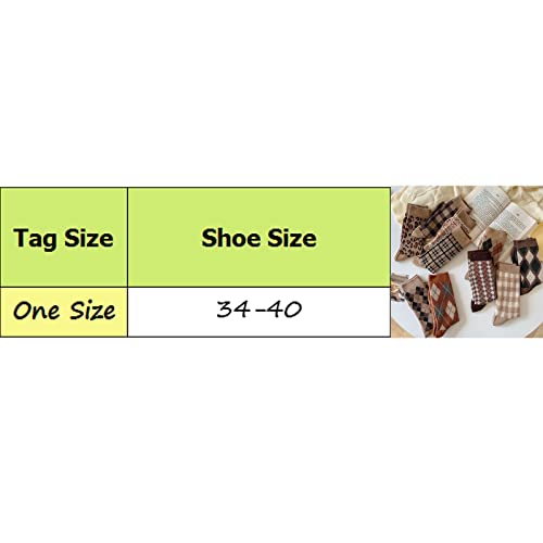 Socks Womens No Show Women Autumn And Winter Coffee Color Plaid Leopard Stripe Warm Socks High Heel Socks