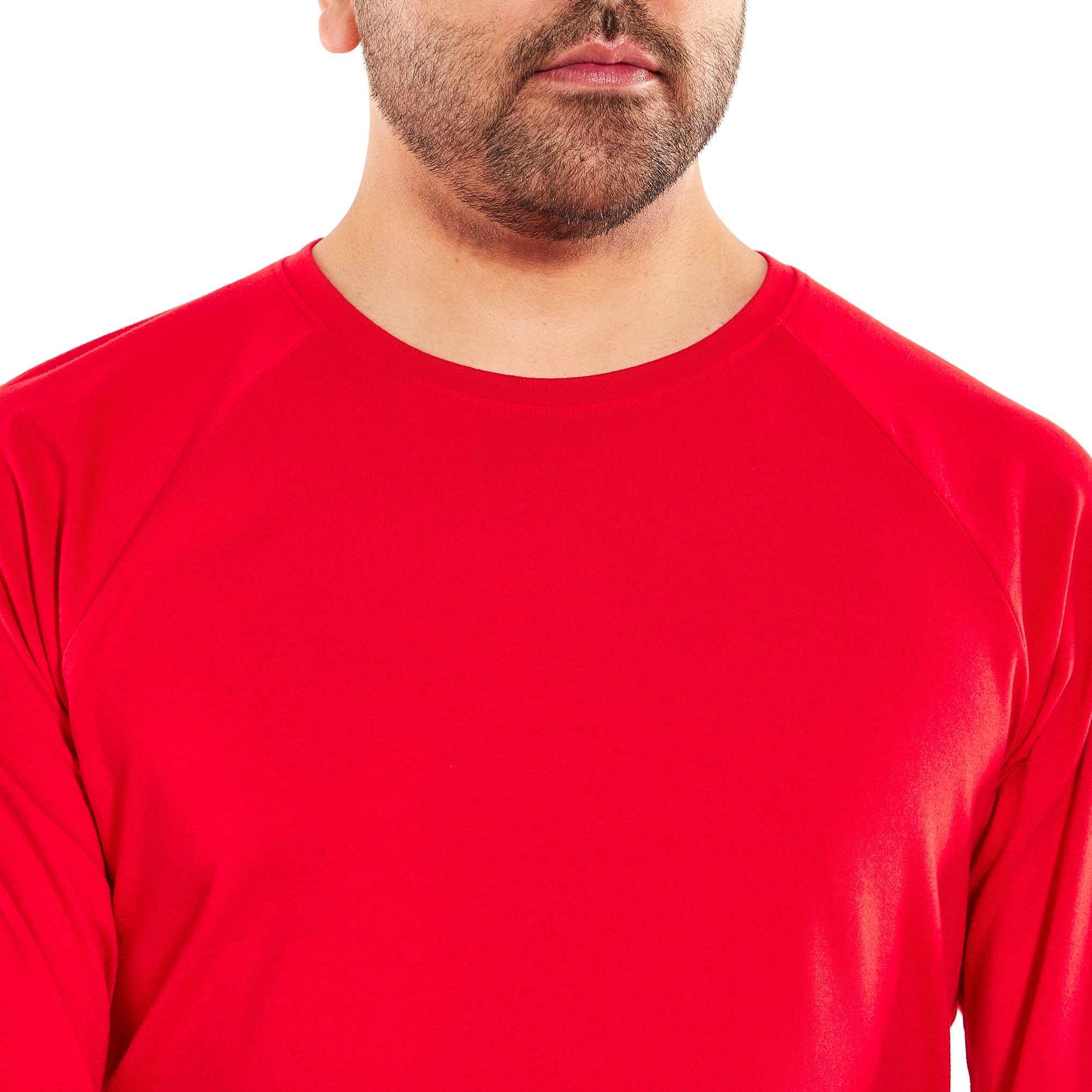 SUNTECT UPF50+ Sun Protective Performance Apparel for Outdoor Workers β Contractor Mid-Weight Long Sleeve Tee (Fire, X-Large)