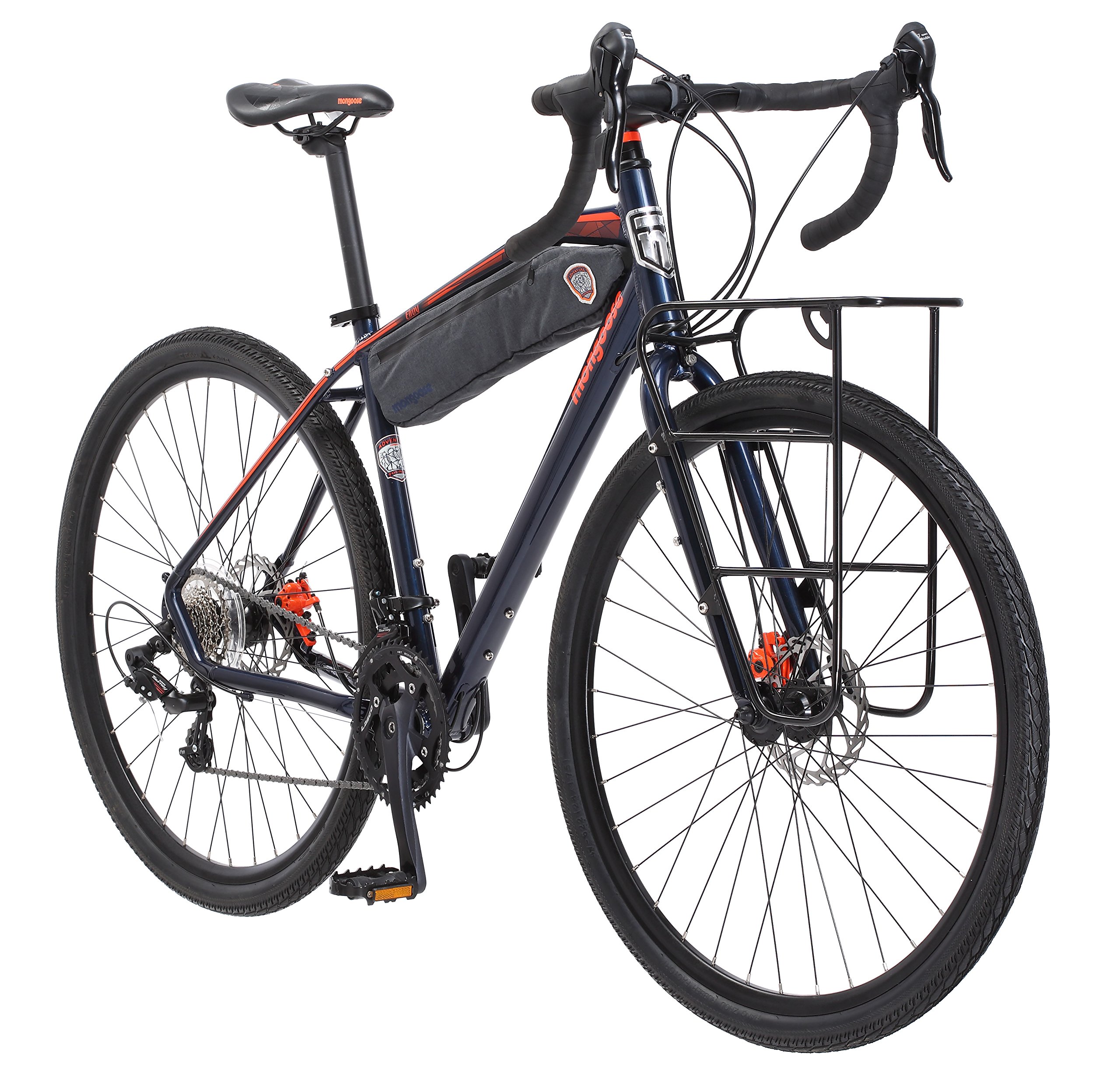 Mongoose Men's Elroy Adventure Bike 700C Wheel Bicycle, Blue, 54cm frame size