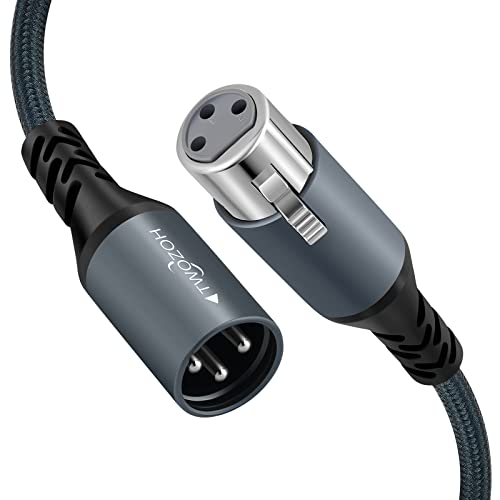Twozoh XLR Cables 15FT, Braided Balanced 3Pin XLR Male to XLR Female Audio Microphone Cable (Professional/HiFi)