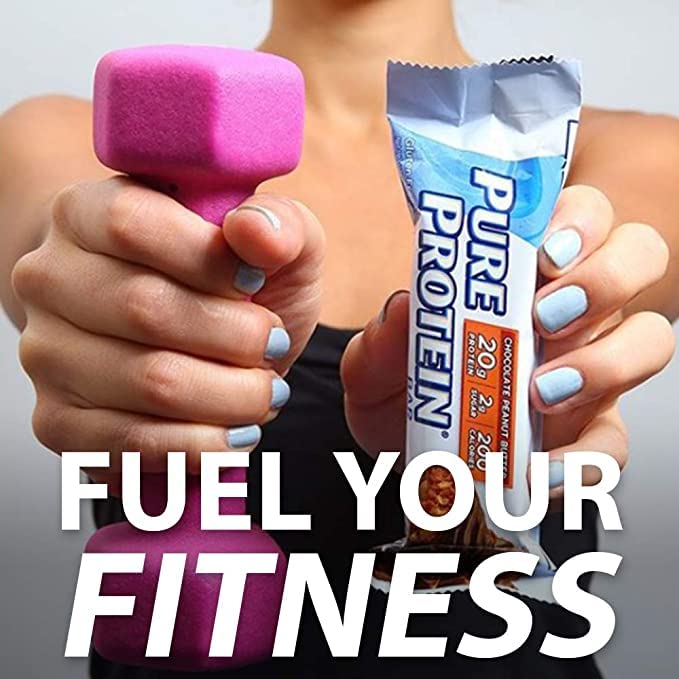 Pure Protein Bars, Chewy Chocolate Chip, Chocolate Deluxe, Chocolate Peanut Butter - Box of 6-3 Boxes - 1 Box of each flavor
