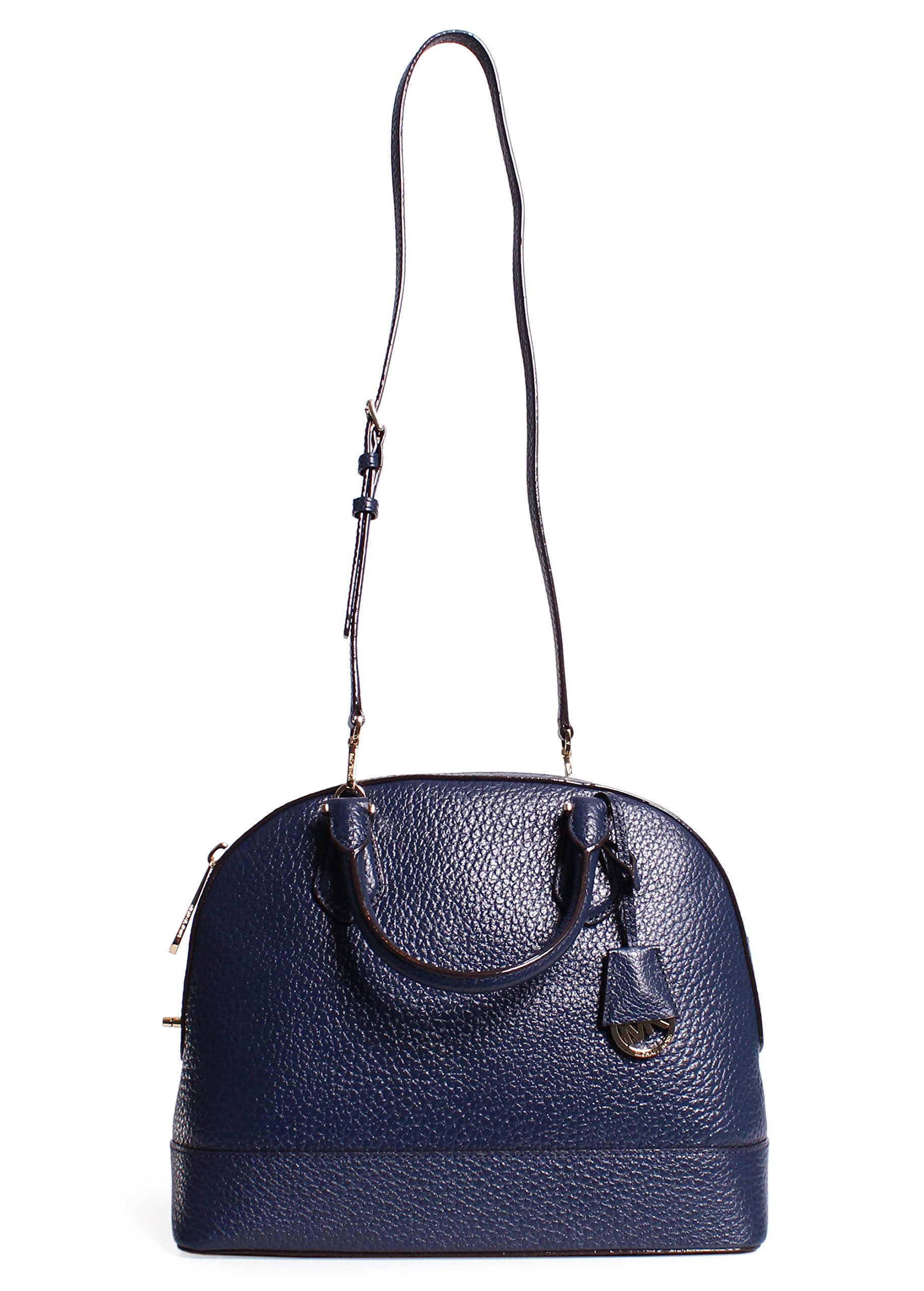 Michael Kors Smythe Large Dome Satchel NAVY/GOLD