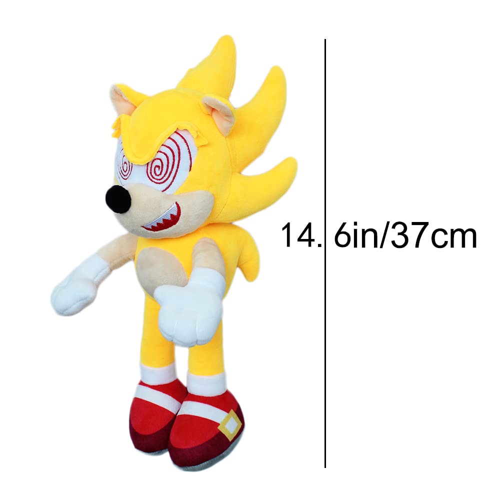 SODOSAY 14.6" Sonic Plush, Fleetway Super Sonic Plush Toy for Fans Gold Sonic Plush Figure Collectible