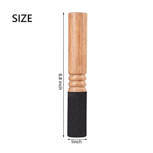 Singing Bowl Mallet, Made in Nepal, Suede Wooden Striker, Leather Wrapped Mallet for Sound Bowls-1 Piece with Velvet Bag