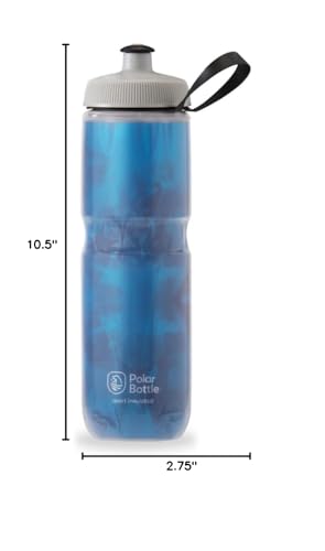 Polar Bottle Gym Sport Insulated Water Bottle - BPA-Free, Sport & Bike Squeeze Bottle with Handle (Fly Dye - Electric Blue, 24 oz), LDPE, TPU