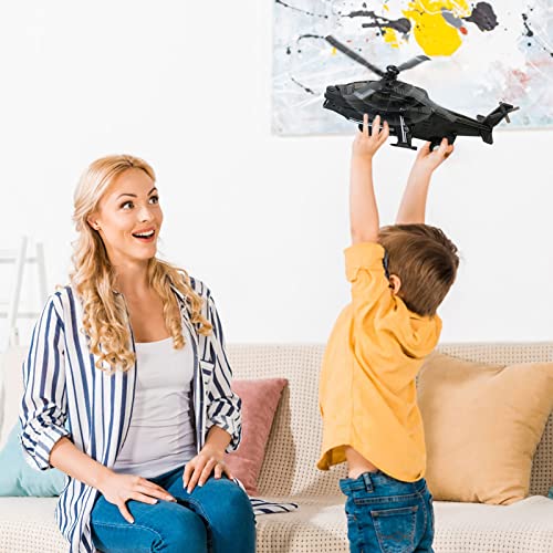 The Mad Womens Ball Electric Flash Universal Wheel Projection Helicopter Boys Children's Toy Plane*1 Top A380 (Black, One Size)