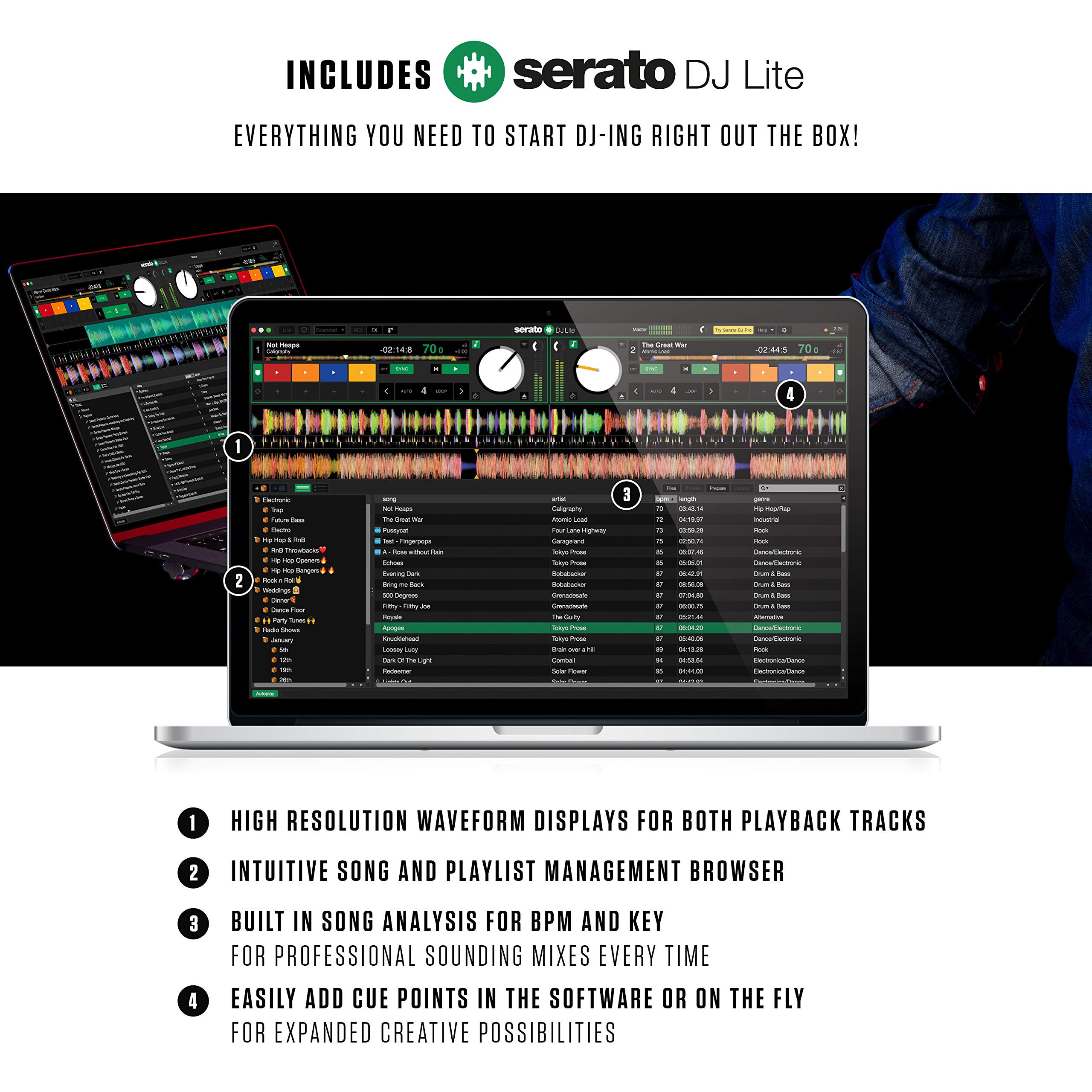 Numark Mixtrack Pro FX + HF125 β 2 Deck DJ Controller For Serato DJ with DJ Mixer, Built-in Audio Interface, and Professional DJ Headphones