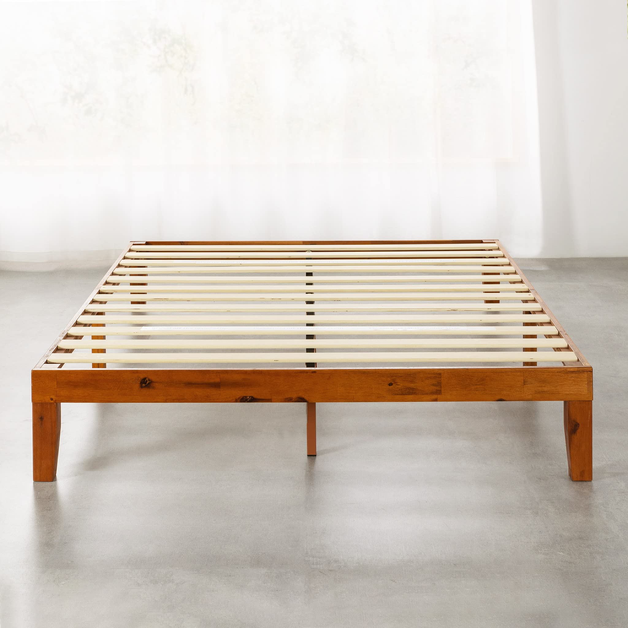 Mellow Naturalista Classic 12 Inch Solid Wood Bed, Cherry Platform, Cal King