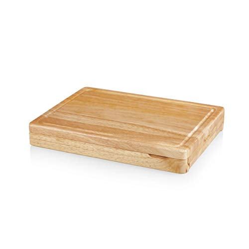 TOSCANA - a Picnic Time brand Asiago Cheese Board and Knife Set, Charcuterie Board Set, Wood Cutting Board with Cheese Knives, (Parawood)